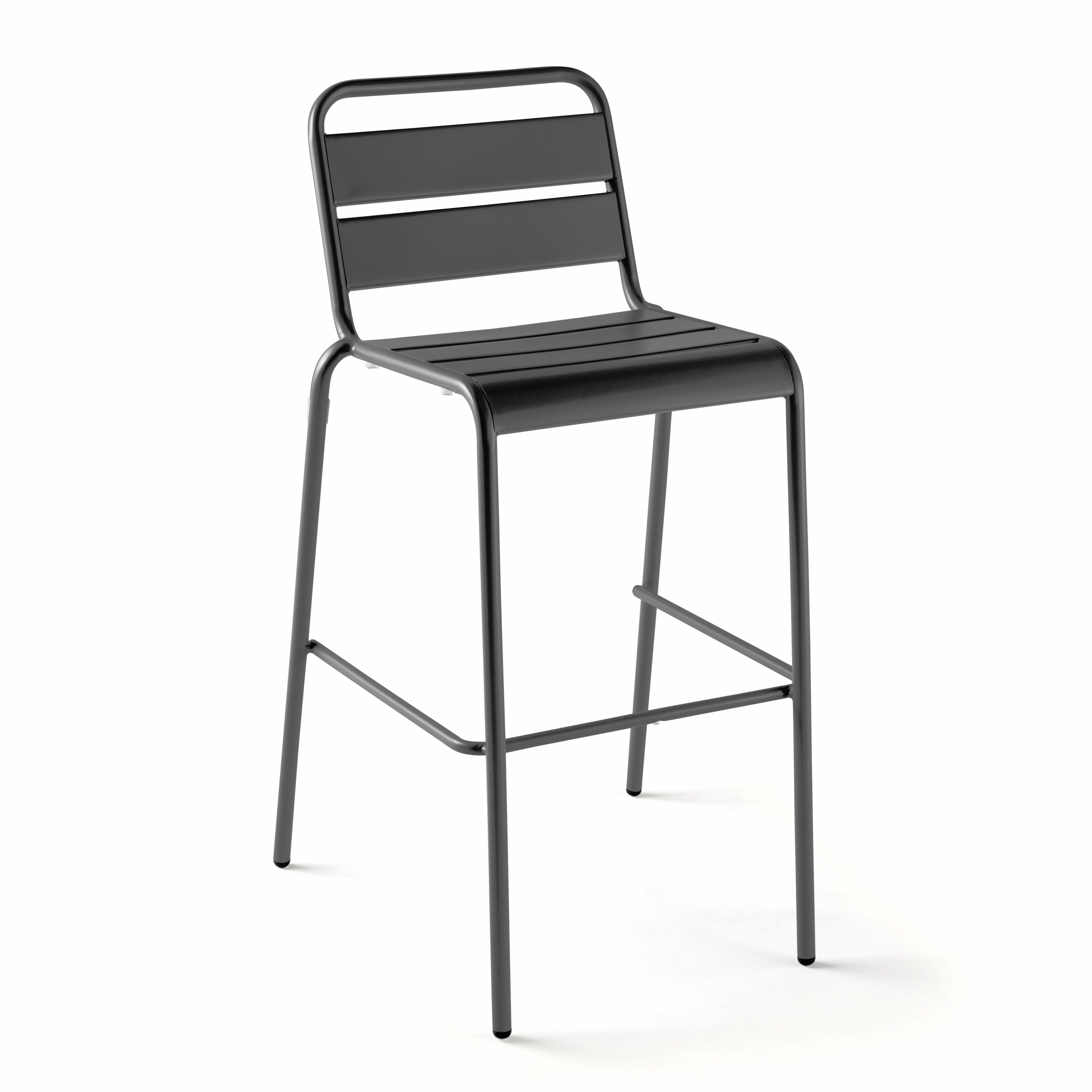 Table haute jardin metal gris + 6 tabourets | Oviala