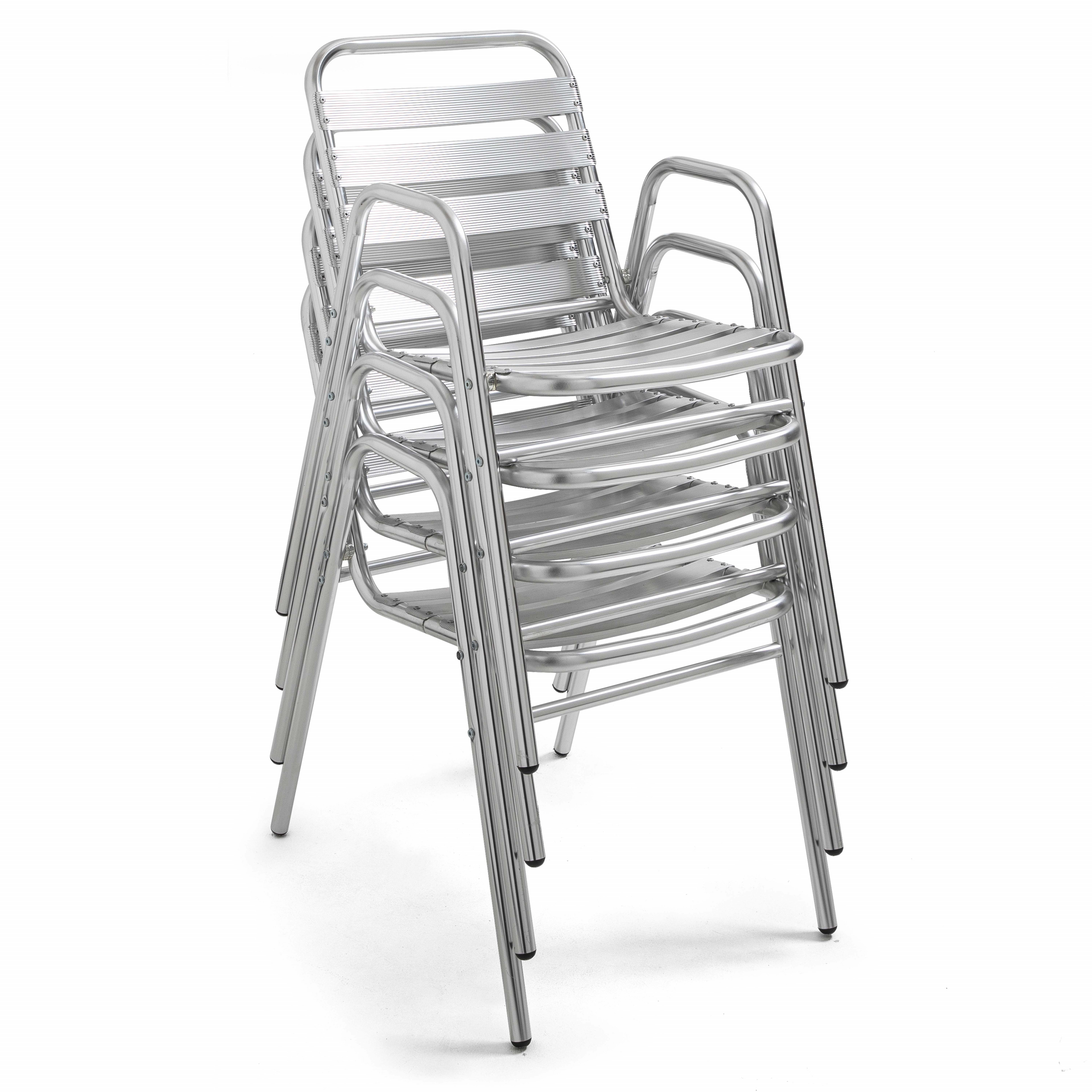 Chaise De Jardin Avec Accoudoirs En Aluminium Empilable Oviala