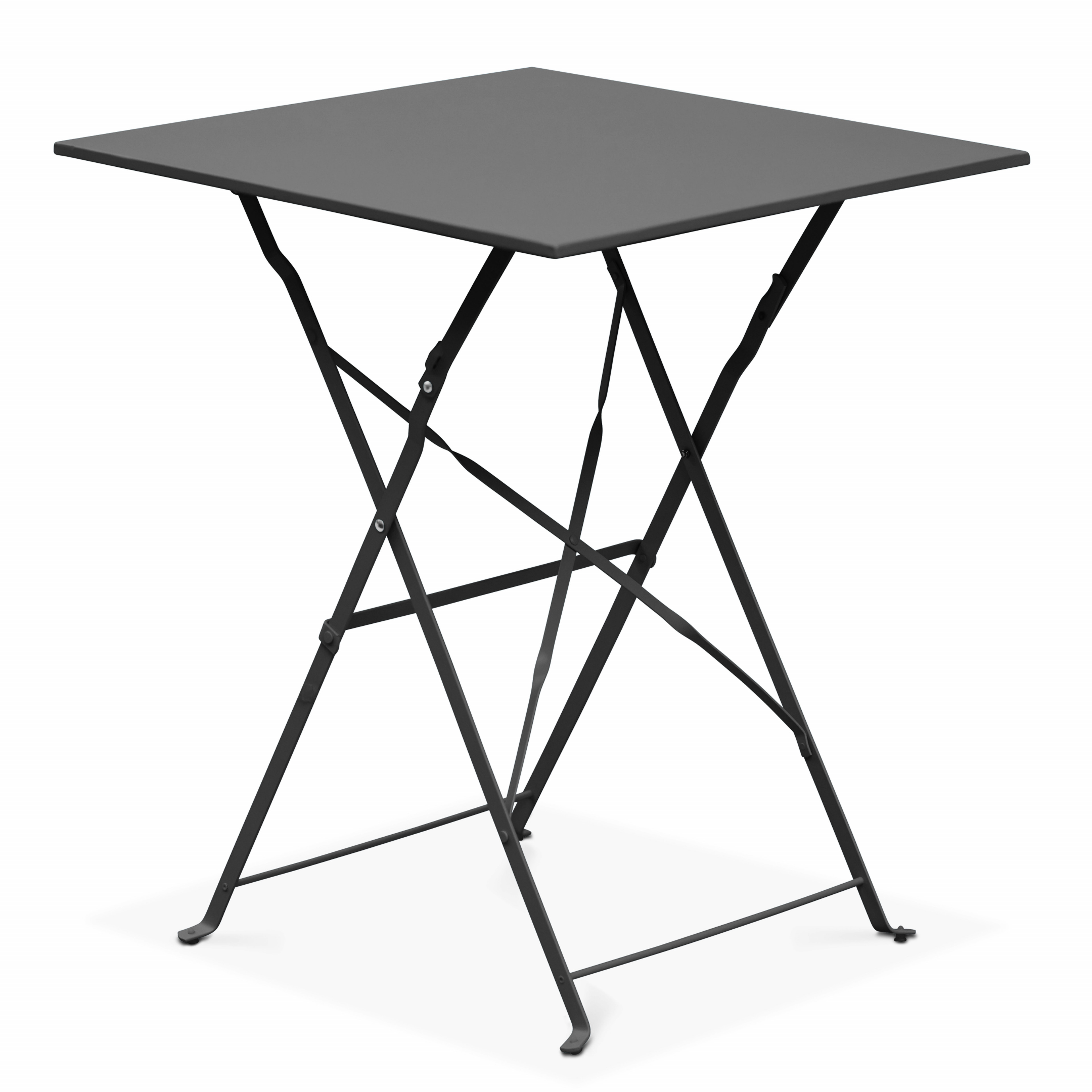 Table de jardin bistrot carrée pliante en métal 2 personnes 60x60 cm ...