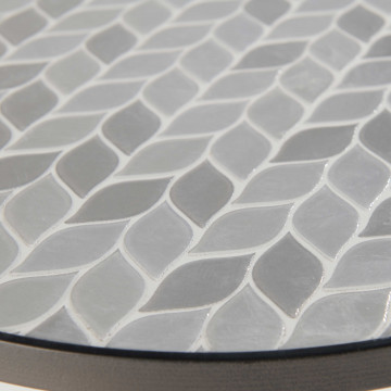 Table basse ronde motif camaïeu gris - usage extérieur | Oviala