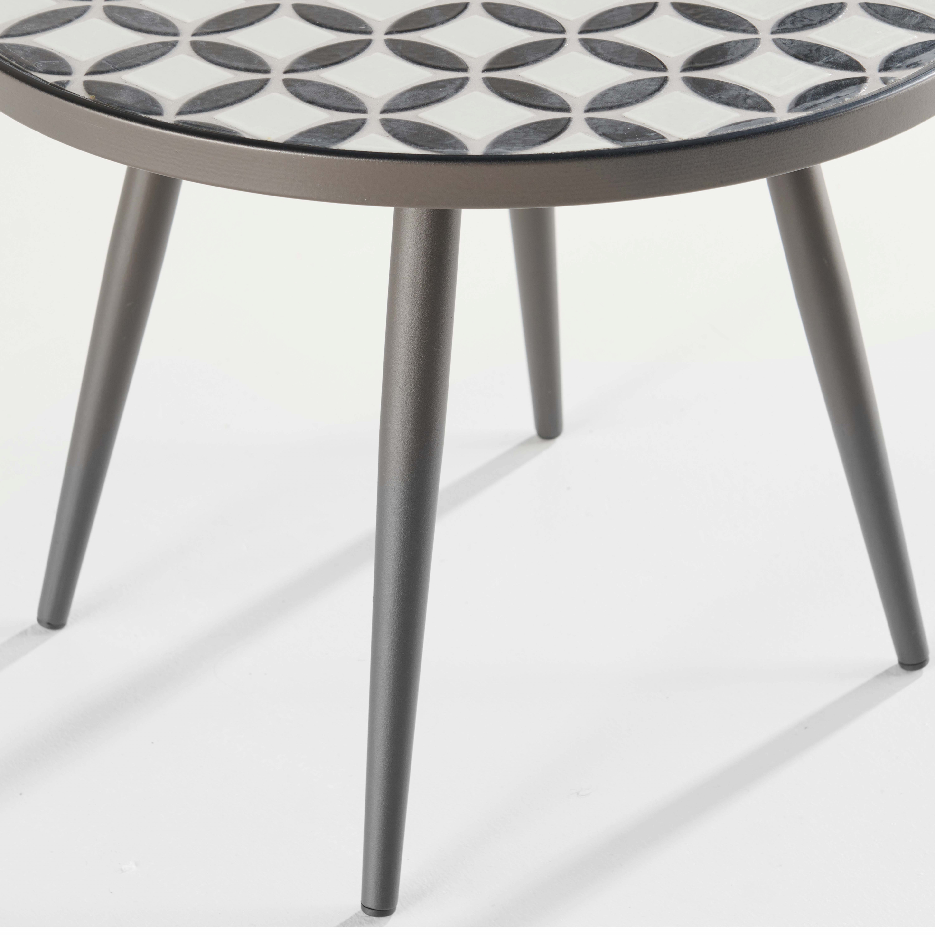 Table basse ronde à motif mosaïque - usage extérieur | Oviala