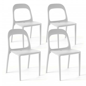 Chaises de jardin en plastique ajourées - Lot de 4 | Oviala