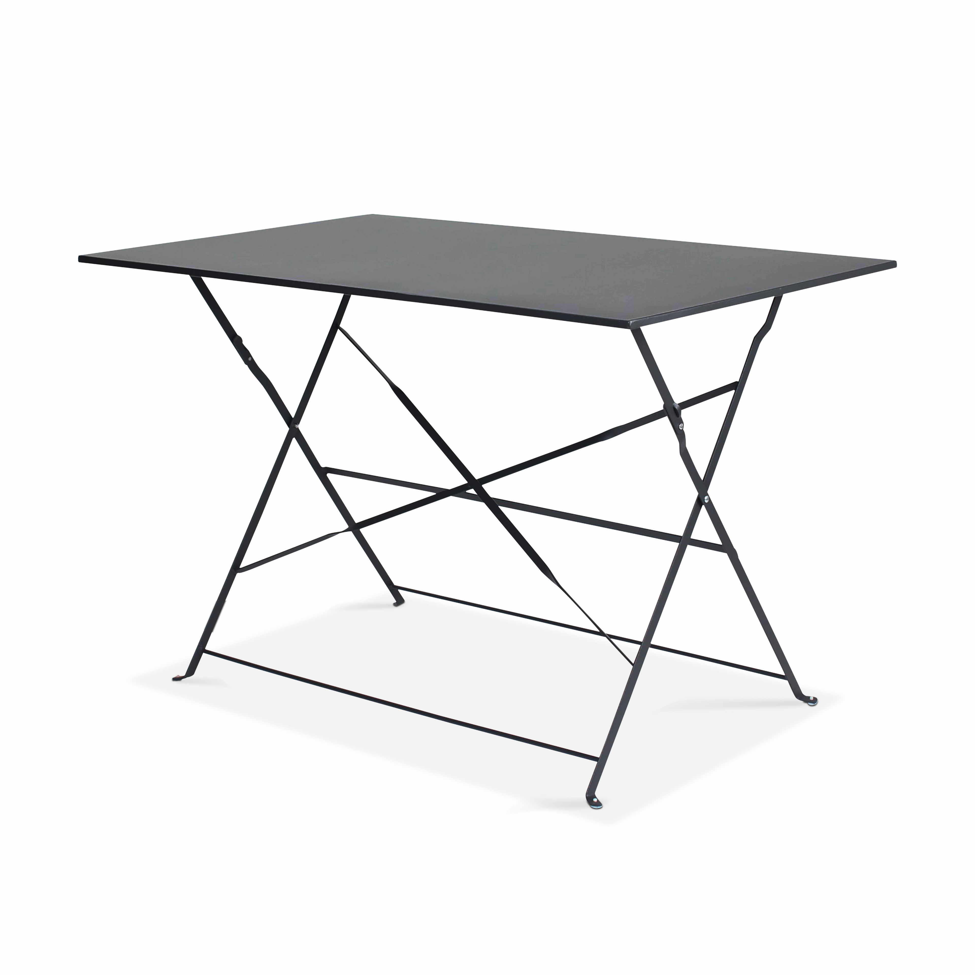 Table de jardin bistrot pliante en métal 4 personnes 110x70 cm | Oviala