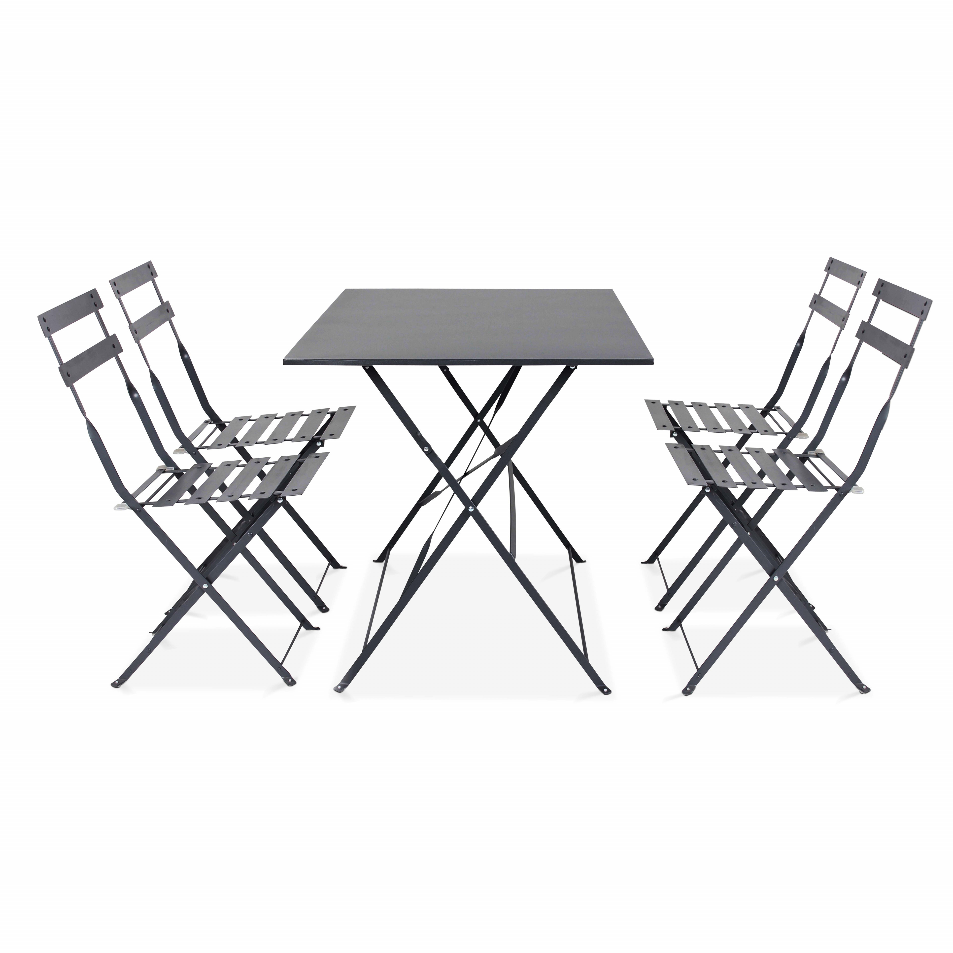 Table de jardin bistrot pliante en métal 4 personnes 110x70 cm | Oviala