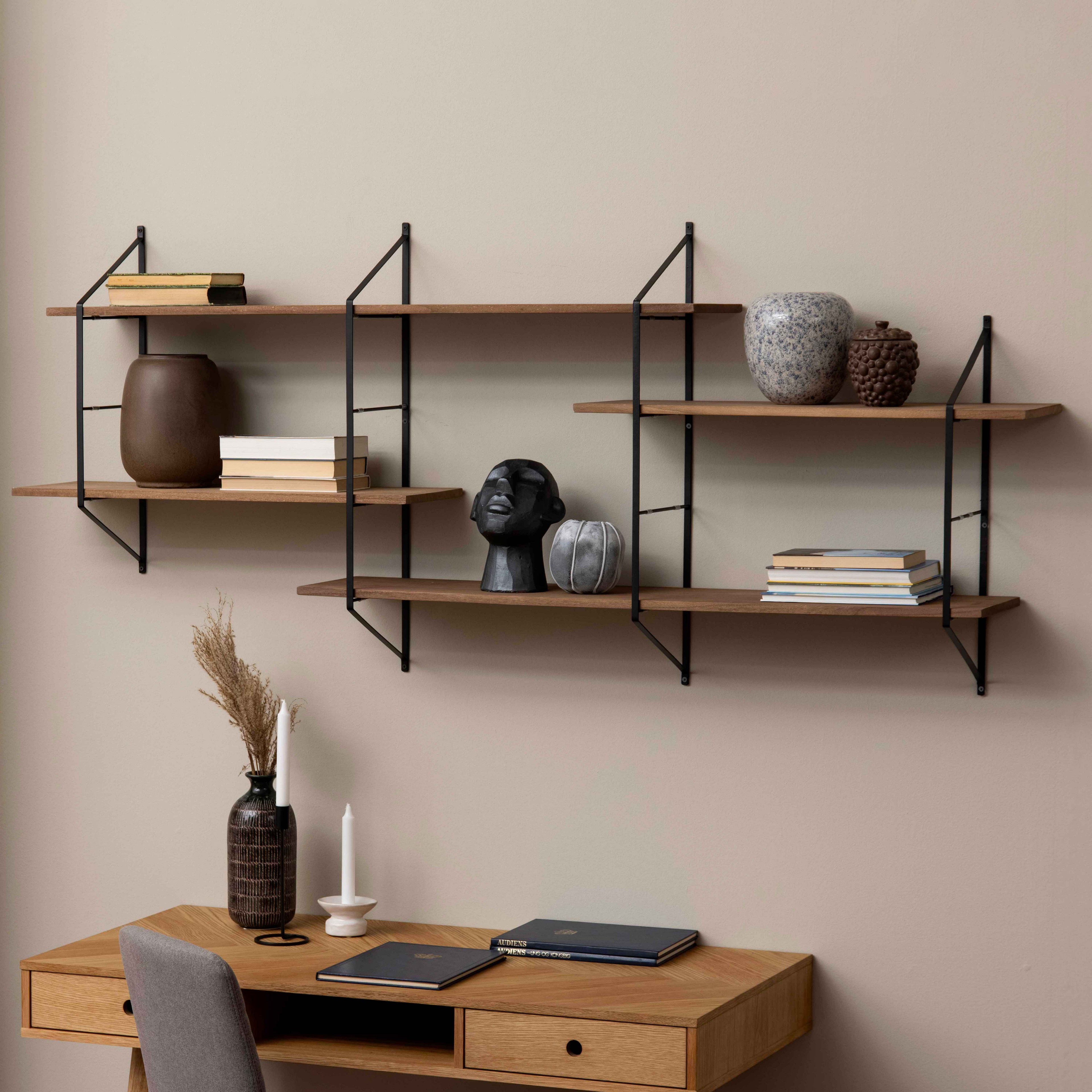 Étagère murale 191 cm en bois massif et cadre en métal | Oviala