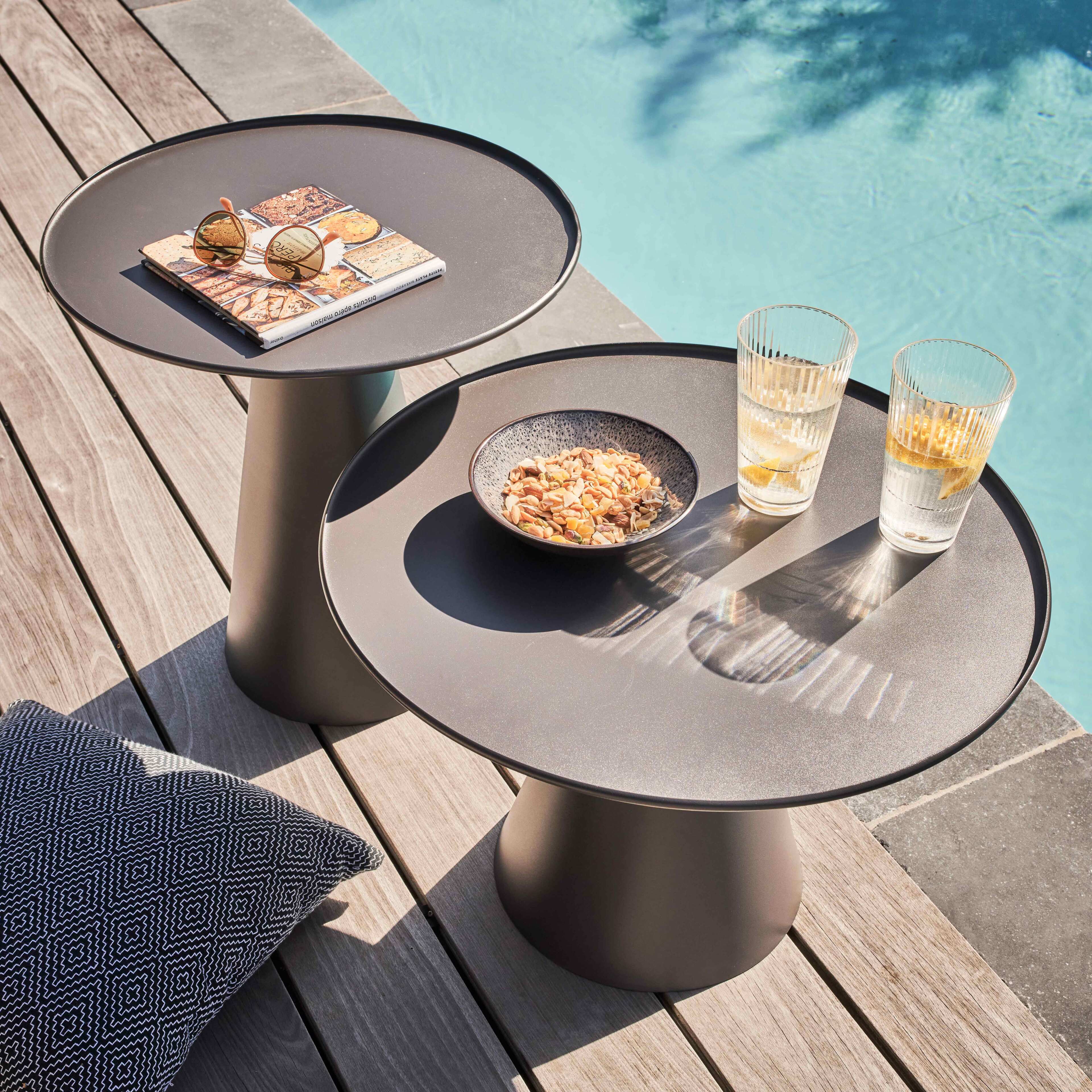 Lot de 2 tables basses de jardin rondes | Oviala