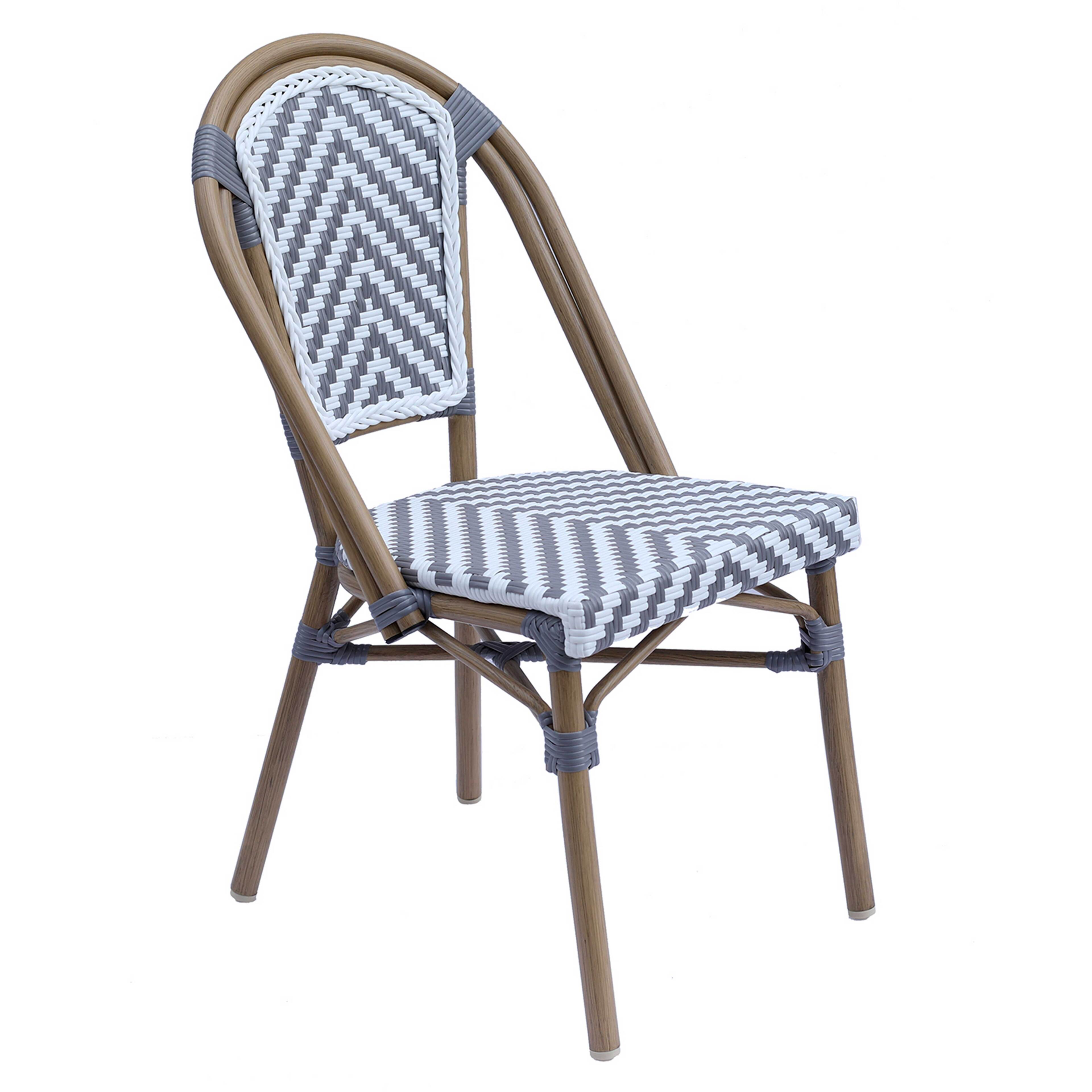 Chaise de jardin bistrot parisien en aluminium et rotin synthétique ...