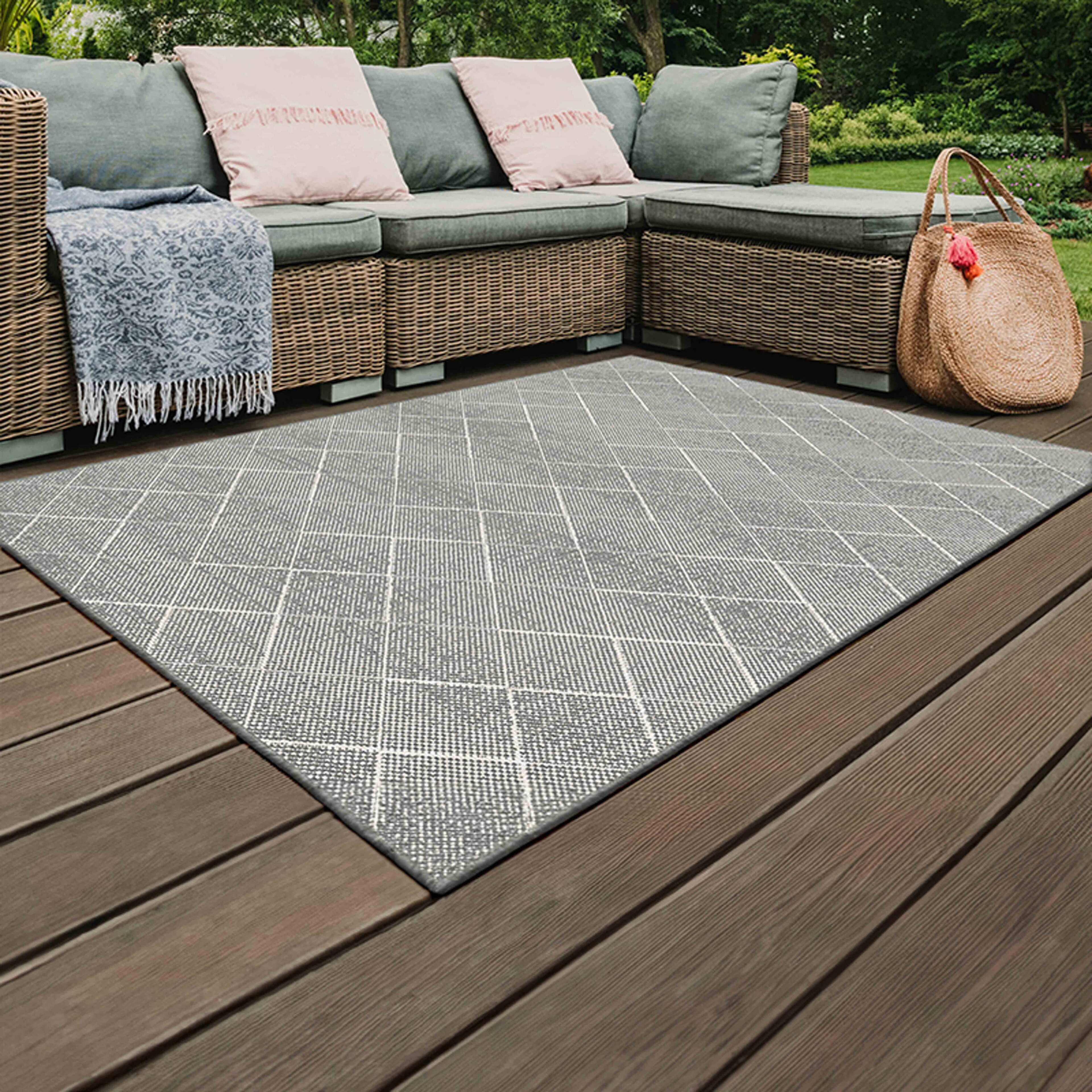 Tapis D Extérieur Rectangulaire Réversible En Polypropylène Oviala