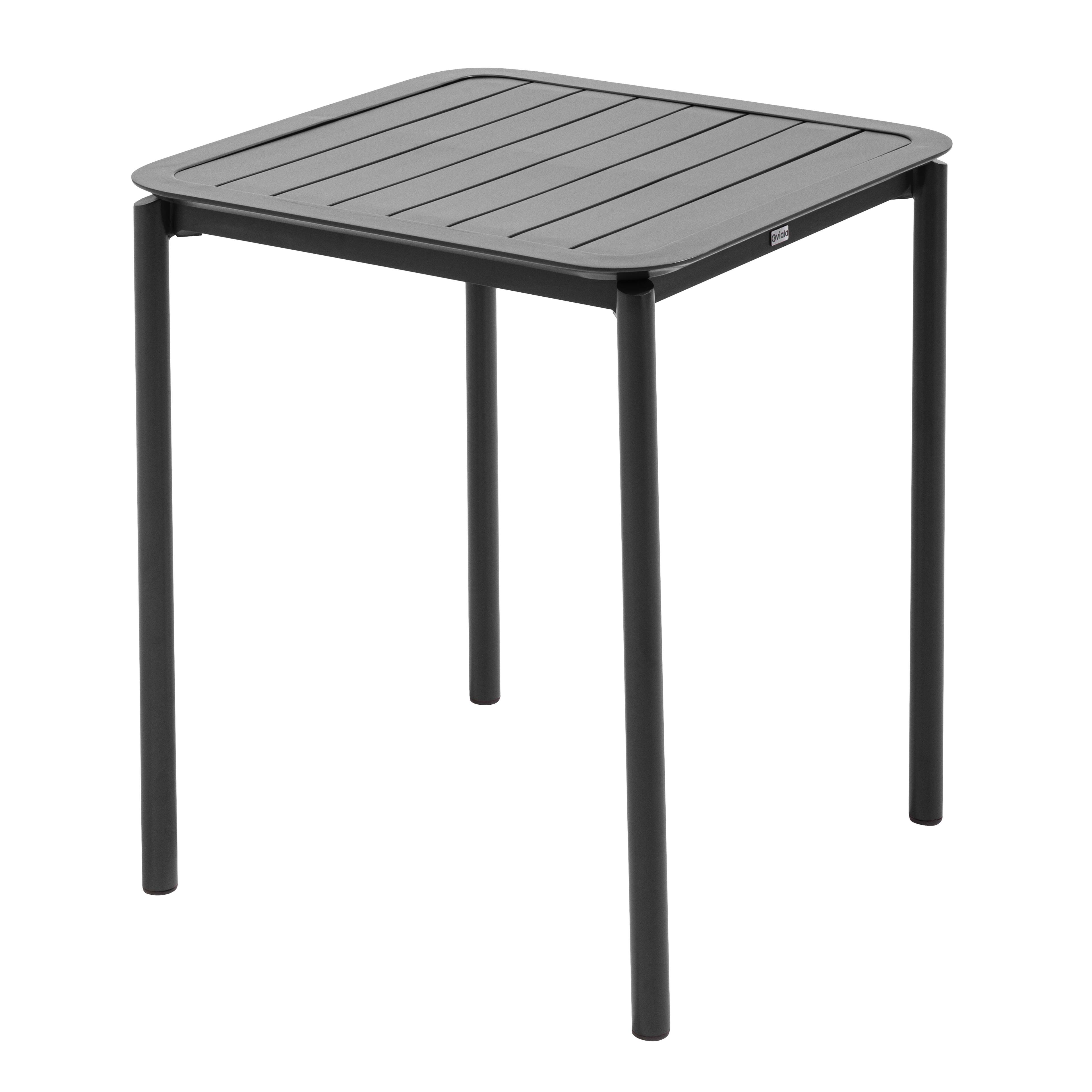 Table de terrasse carrée 70 x 70 cm et 2 chaises en aluminium | Oviala